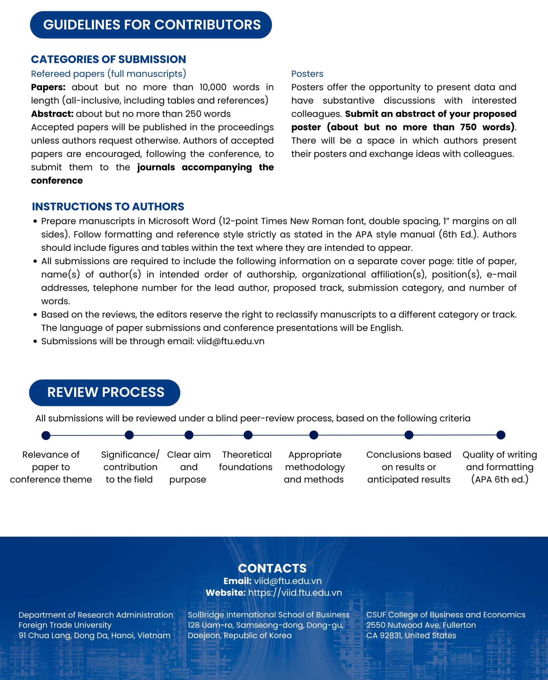 Call for Submissions | VIID