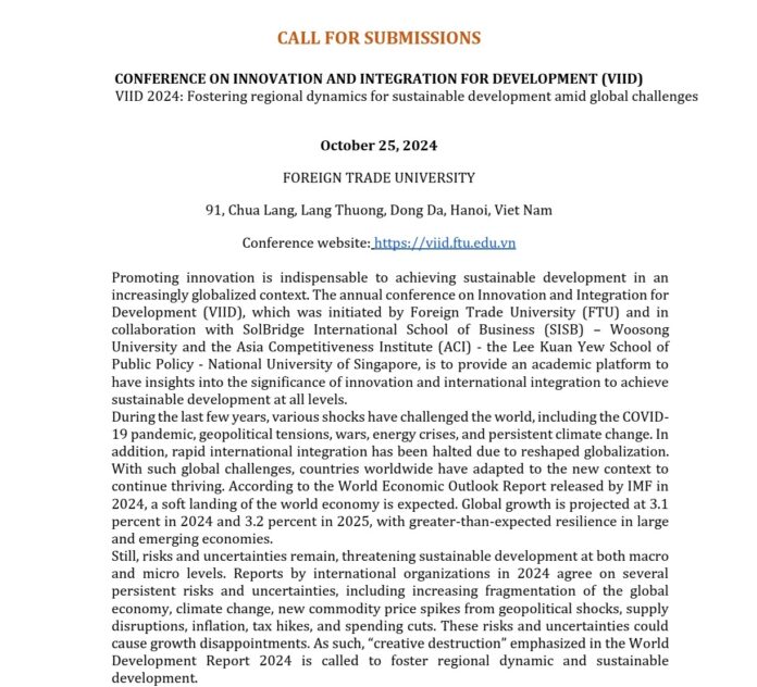 Call for Submissions | VIID